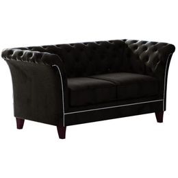 S-style Möbel - Larui 2-Sitzer Chesterfield Sofa, Schwarz