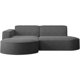 Kaiser Ecksofa, Sofa L form, Couch L form MODENA L STUDIO stoff Neve Dunkelgrau Links