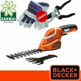 Black & Decker Black+Decker 7V Akku Kombigerät Heckenschneider Strauchschere Grasschere Akku 7V inkl Schere+Handschuhe - GSL700