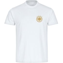 multifanshop® Herren T-Shirt - Deutschland - Adler Retro Gold - Druck gold metallic