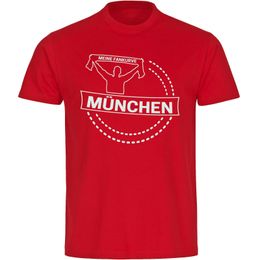 multifanshop® Herren T-Shirt - München rot - Meine Fankurve - Druck weiß