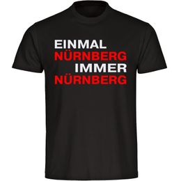 multifanshop® Herren T-Shirt - Nürnberg - Einmal Immer - Druck rot