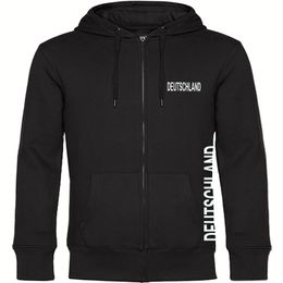 multifanshop® Kapuzen Sweatshirt Jacke - Deutschland - Brust & Seite - Druck weiß