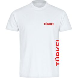 multifanshop® Herren T-Shirt - Türkei - Brust & Seite - Druck rot