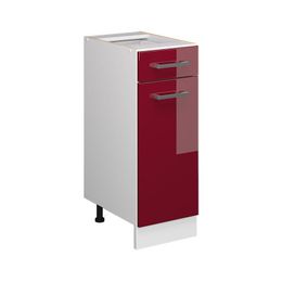 Unterschrank R-Line, Bordeaux Hochglanz, 30 cm mit Schublade, ohne Arbeitsplatte, VICCO