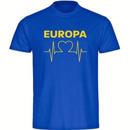 multifanshop® Herren T-Shirt - Europa - Herzschlag - Druck gelb