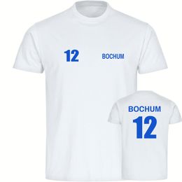 multifanshop® Herren T-Shirt - Bochum - Trikot 12 - Druck blau