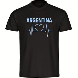 multifanshop® Kinder T-Shirt - Argentina - Herzschlag - Druck hellblau