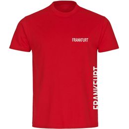 multifanshop® Herren T-Shirt - Frankfurt - Brust & Seite - Druck weiß