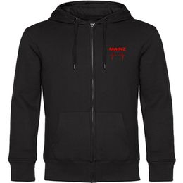 multifanshop® Kapuzen Sweatshirt Jacke - Mainz - Herzschlag - Druck rot