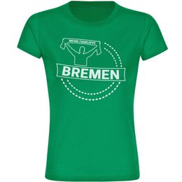 multifanshop® Damen T-Shirt - Bremen - Meine Fankurve - Druck weiß