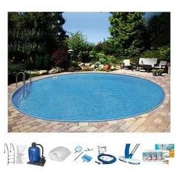 Rundpool Clear Pool "PREMIUM IBIZA" Schwimmbecken Gr. Ø/B/H/L: 500 cm x Breite Höhe 150 cm x Länge, 28000 l, weiß ø500x150 cm inkl. umfangreichem Zubehör