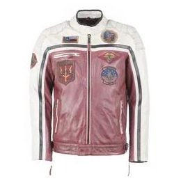 Lederjacke Top Gun "TGJ1005" Gr. 56 (XXL), rot (oxblood, creme, schwarz) Herren Jacken