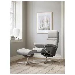 Relaxsessel stressless "Sunrise" Sessel Gr. Struktur fein JASMINE, Cross Base Wenge, Relaxfunktion-Drehfunktion-PlusTMSystem-Gleitsystem-BalanceAdaptTM, B/H/T: 92 cm x 105 cm x 80 cm, grau (light grey jasmine) mit Cross Base, Größe S, M & L, Holzakzent Wenge