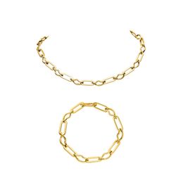 Paul Valentine Wave Rush Necklace Set Gold