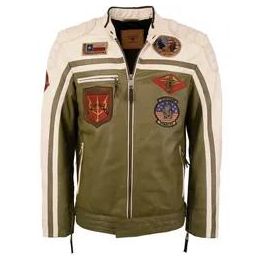 Lederjacke Top Gun "TGJ1005" Gr. 52 (L), grün (olive, tan) Herren Jacken