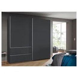 Schwebetürenschrank Rauch "Sevilla" Schränke Gr. B/H/T: 218 cm x 210 cm x 59 cm, 2 St., grau (graumetallic, griffleisten alufarbig) in 2 verschiedenen Grifffarben