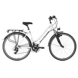 KS-Cycling Trekkingrad KS CYCLING "Metropolis" Fahrräder Gr. 48cm, 28 Zoll (71,12cm), weiß (weiß/grau) für Damen, Kettenschaltung