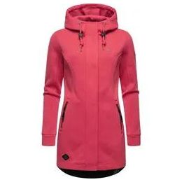 Kapuzensweatjacke Ragwear "Letti Bonded" Gr. XS (34), lila (himbeere) Damen Sweatjacken Sportliche Kapuzenjacke in Feinstrick-Optik