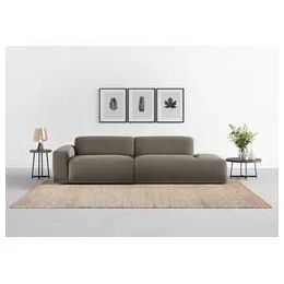 Big-Sofa Trendmanufaktur "Braga, mit hochwertigem Kaltschaum, Megasofa, in Cord erhältlich" Sofas Gr. B/H/T: 277 cm x 72 cm x 107 cm, Struktur weich LENNON, Recamiere rechts, grau (beluga) modernes Big-Sofa, Couch mit hohem Sitzkomfort, 27772107 cm (BHT)