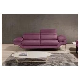 2,5-Sitzer Egoitaliano "Princess, Designsofa und super bequem, tolle Detailverarbeitung" Sofas Gr. B/H/T: 236cm x 95cm x 108cm, Leder NUVOLE, inkl. verstellbarer Kopfteile, lila (violett) inkl. verstellbarer Kopfteile