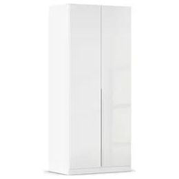 Drehtürenschrank Rauch "Kleiderschrank Schrank Garderobe AGORDO mit Dekor- oder Hochglanzfront" Schränke Gr. B/H/T: 91cm x 210cm x 54cm, 2 St., weiß (alpinweiß/hochglanz weiß) durchdachte Innenausstattung, in 6 Breiten und 2 Höhen MADE IN GERMANY