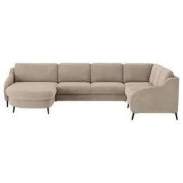 Sit & More Wohnlandschaft SIT & MORE "Soul U-Form" Sofas Gr. B/H/T: 372cm x 90cm x 227cm, Struktur, langer Schenkel rechts, ohne Funktion, beige wahlweise mit Bettfunktion und Schubkasten