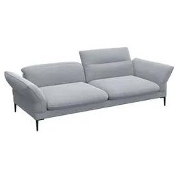 3-Sitzer FLEXLUX "Salino, Funktionssofa, Relaxsofa" Sofas Gr. B/H/T: 248cm x 88cm x 105cm, Struktur, grau (stone grey) Sofa mit Arm- und Kopfteil-Verstellungen, Kaltschaum & Stahl-Wellen