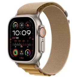 Smartwatch Apple "Watch Ultra 2 (2024) GPS + Cellular" Smartwatches Gr. 49mm, Cellular, S, Alpine Loop, beige (natur)