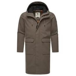 Wintermantel Ragwear "Mr Them Long" Gr. XL (54), braun (mokka) Herren Mäntel Lange Winterjacke mit Kapuze