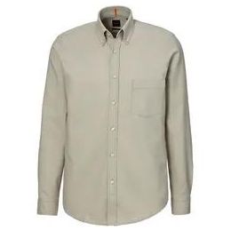 Flanellhemd BOSS ORANGE "Rickert_M" Gr. XL, N-Gr, beige (light beige271) Herren Hemden mit Button-down-Kragen