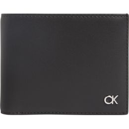 Geldbörse Calvin Klein "METAL CK BIFOLD 5CC W/COIN" schwarz (ck black smooth) Kleinlederwaren