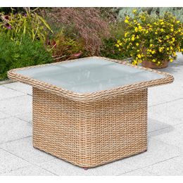 Gartentisch Merxx "Duplex Tisch" Tische Gr. B/H/T: 71 cm x 61,5 cm x 72 cm, beige (natur) 71x72 cm