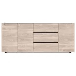 Sideboard Germania "Cantoria" Sideboards Gr. B/H/T: 190cm x 88cm x 40cm, 3 St., schwarz (castello-eiche-nachbildung/schwarz) Soft close-Funktion bei Türen und Schubladen, griffloses Design