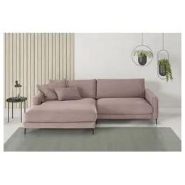 Ecksofa Inosign "Downtown, B/T/H: 272/190/84 cm L-Form" Sofas Gr. B/H/T: 272cm x 84cm x 190cm, Feincord, Recamiere links, rosa (altrosa) weicher Sitzkomfort auch in Cord und Bouclé, incl. Zierkissen