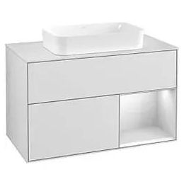 Villeroy & Boch Villeroy und Boch Finion Waschtischunterschrank F251MTMT 100x60,3cm, Abdeckplatte white matt, Regal rechts White matt lacquer, White matt lacquer