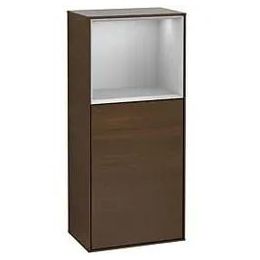 Villeroy & Boch Villeroy und Boch Finion Seitenschrank G530GJGN 41,8cm, rechts, Ladestation, Emotion, Regal Grey Matt Lacquer, Walnut veneer