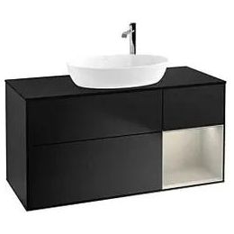 Villeroy & Boch Villeroy und Boch Finion Waschtischunterschrank G952HHPD 120cm, Abdeckplatte black matt, Emotion, Regale sand matt lacquer, Black matt lacquer