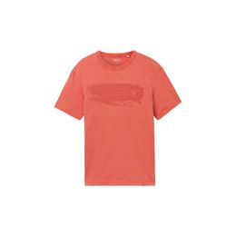 Tom Tailor Herren T-Shirt mit Textprint, rot, Textprint, Gr. M