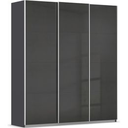 Schwebetürenschrank Rauch "Kleiderschrank Schrank Garderobe AGORDO mit Dekor- oder Hochglanzfront" Schränke Gr. B/H/T: 203 cm x 229 cm x 62 cm, 3 St., grau (graumetallic, hochglanz effektgrau) durchdachte Innenausstattung, in 4 Breiten und 2 Höhen MADE IN GERMANY