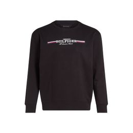 Tommy Hilfiger Big & Tall Sweatshirt TOMMY HILFIGER BIG & TALL "BT-HILFIGER STRIPE SWEATSHIRT-B" Gr. 4XL, schwarz (black) Herren Sweatshirts in Großen Größen, Aufdruck der Brustmitte