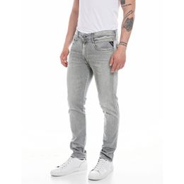 Slim-fit-Jeans Replay "ANBASS HYPERFLEX BIO" Gr. 32, Länge 34, grau (grey used bw6g) Herren Jeans