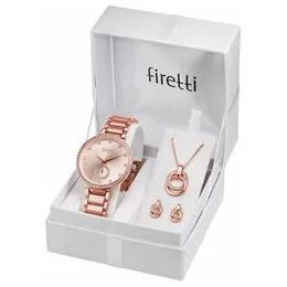 Quarzuhr Firetti, rosa (roségoldfarben), Armbanduhren, Damen, Armbanduhr, Damenuhr, Glassteine, ideal auch als Geschenk