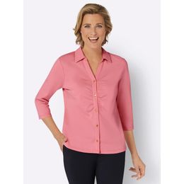 Classic Basics Damen Klassische Bluse, rosa, Gr. 48, unifarben, 95% Baumwolle, 5% Elasthan, Blusen