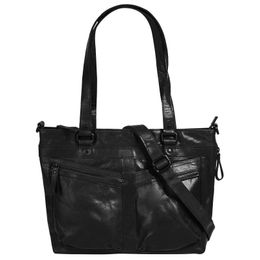 SPIKES & SPARROW Damen Shopper, SPIKES & SPARROW, schwarz, Leder, vintage, Taschen, echt Leder