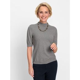CLASSIC Damen Kurzarmpullover "Pullover", grau, Gr. 38, unifarben, 50% Modal, 30% Polyamid, 20% Polyester, Pullover
