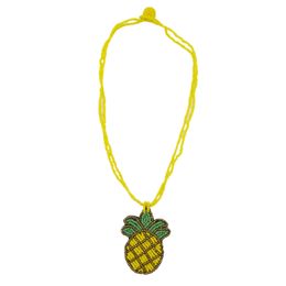 Damen Kette mit Anhänger "Pineapple", gelb, Basic, Collezione Alessandro, Glas, Halsketten, mit echten Glasperlen
