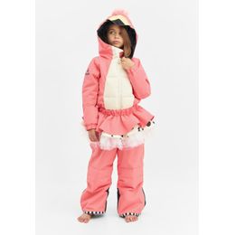 Schneeoverall WeeDo "FLAMINGDO" Gr. 104/116, peachy pink, sandshell Mädchen Overalls Langlebiger Schneeanzug