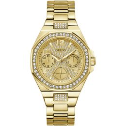 Guess Damen Multifunktionsuhr "LADY EMPIRE", gold, Armbanduhren, Quarzuhr, Armbanduhr, Damenuhr, Datum, 12/24-Std.-Anzeige