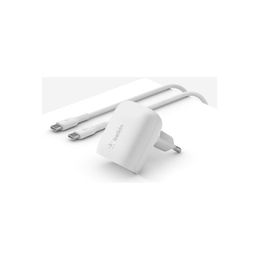 Belkin BoostCharge power adapter - 24 pin USB-C - 20 Watt - MFI Certified - with USB-C to USB-C cable